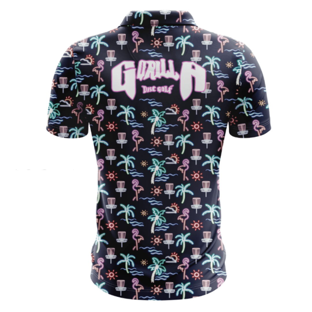 Unisex Full Sublimation Performance Polo/Neon Sign Gorilla Disc Golf ...